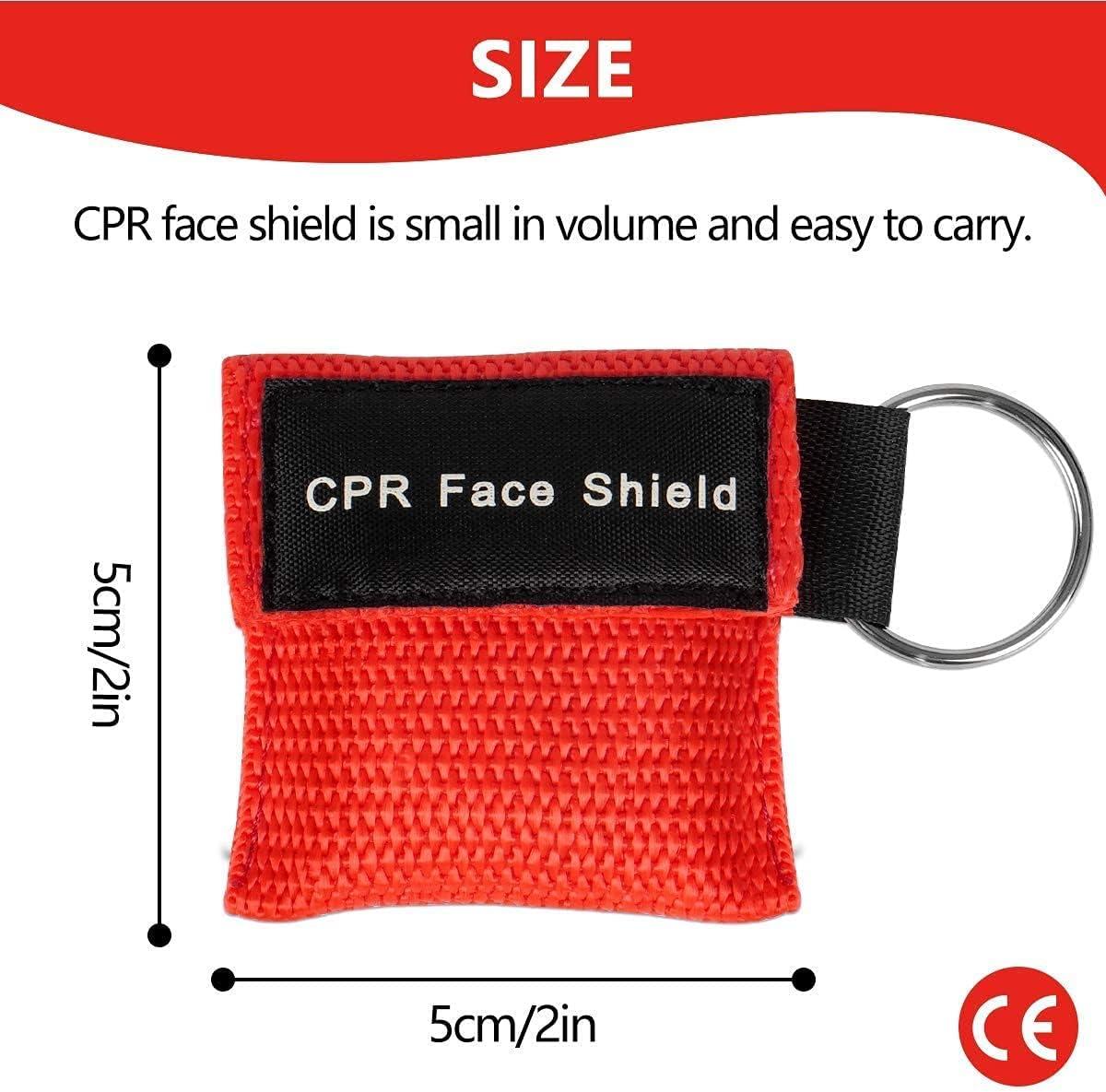LinkHealth CPR Mask Keychain Ring - Pack of 5 Emergency Face Shields ...