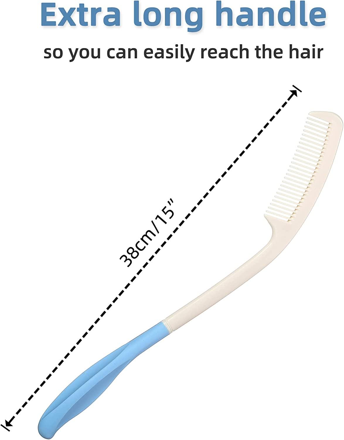 Long Reach Long Handle Soft Comb for Elderly & Hand-Disabled | Easy ...