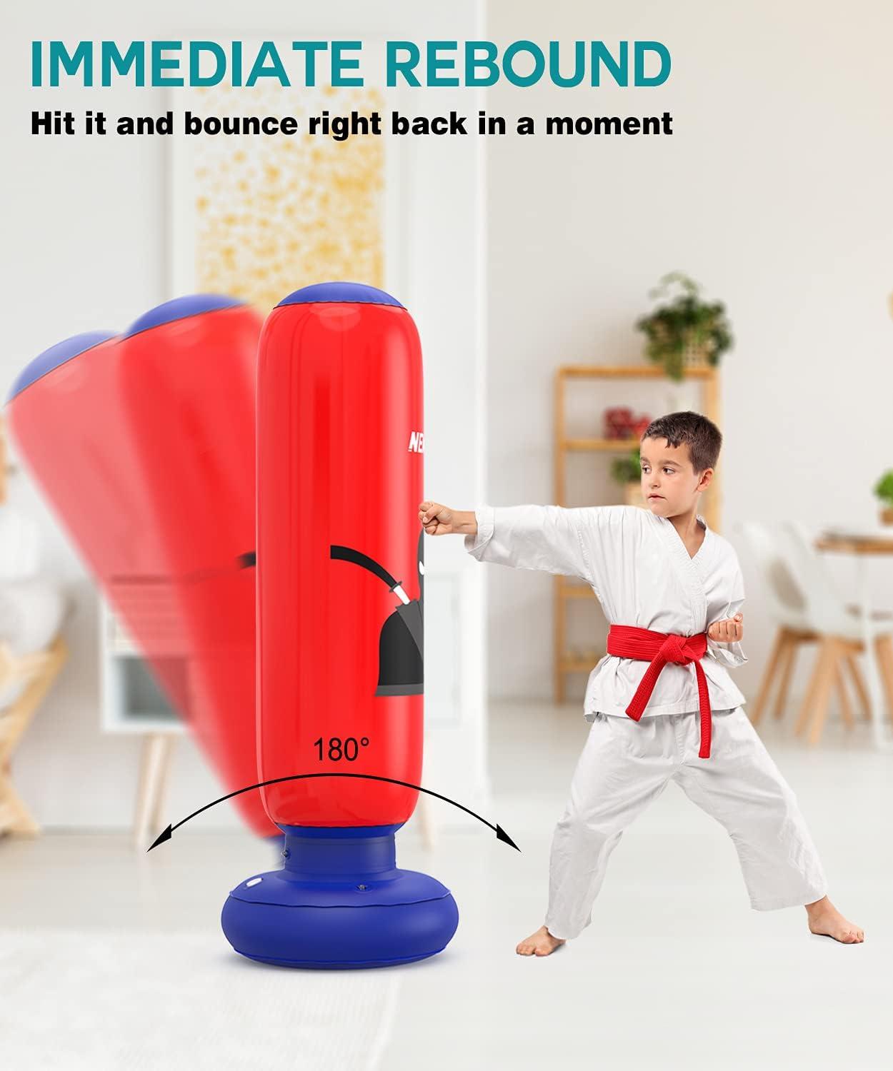 Inflatable Kids Ninja Punching Bag | 63 Inch Freestanding Boxing Bag ...