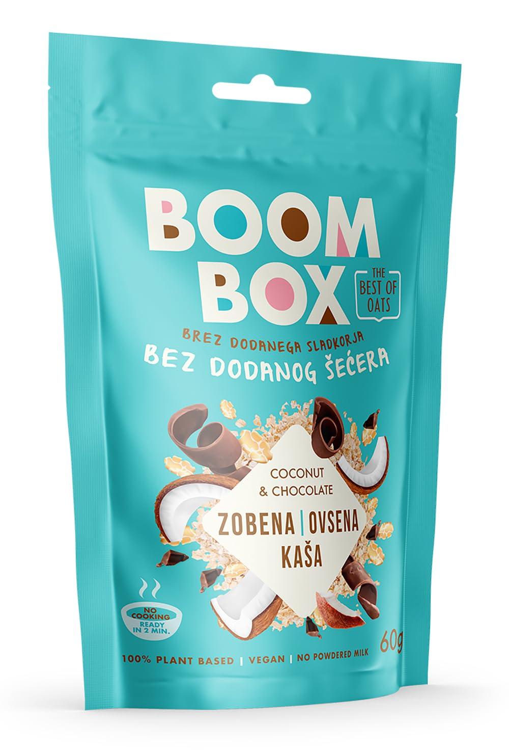 BOOM BOX Coconut Chocolate Oatmeal - 60g - Creamy Coconut with a Hint ...
