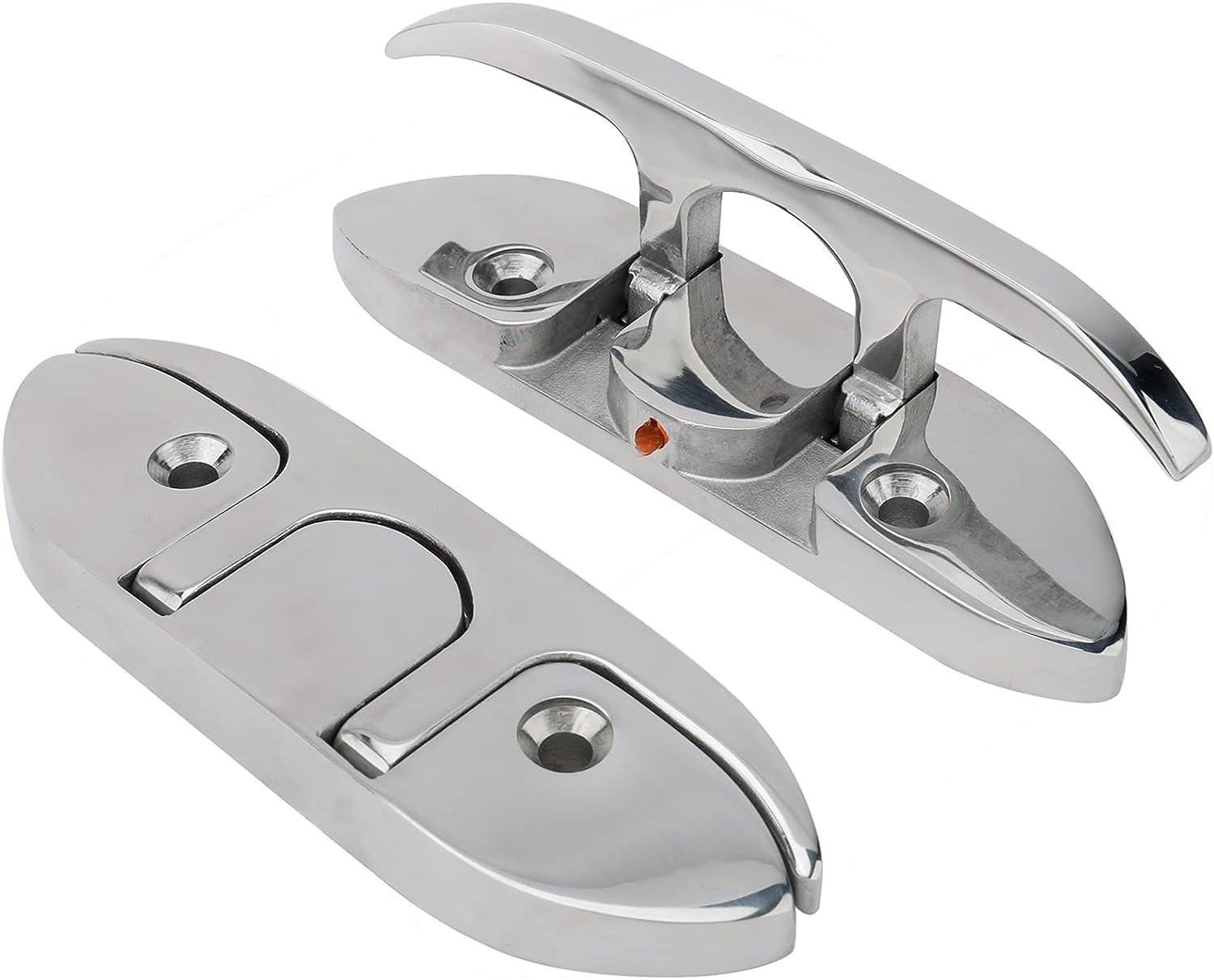RealPlus 6 Inch Boat Folding Cleat - 316 Stainless Steel - Flip-up Dock ...