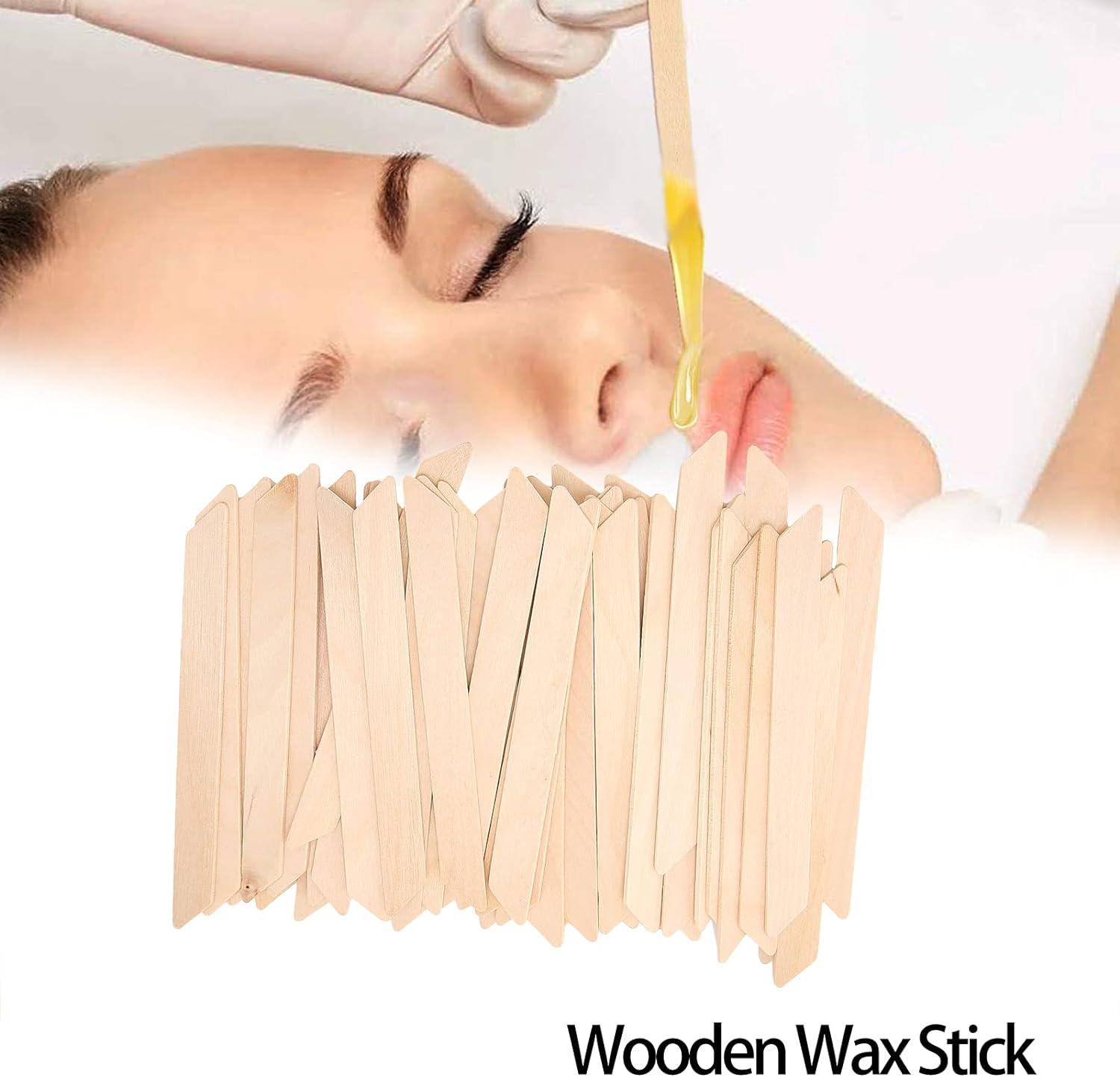 50PCS Wooden Waxing Applicator Sticks - Eyebrow & Face Hair Removal ...