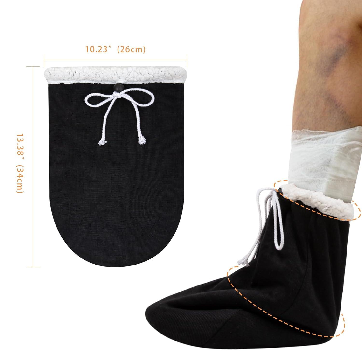 2pcs Cast Sock Over Leg Cast Toe Protector - Adjustable Drawstring Foot ...