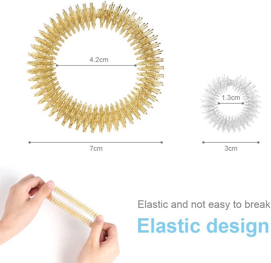 ACWOO 6-Piece Acupressure Ring Set - Finger & Wrist Massage Rings for ...