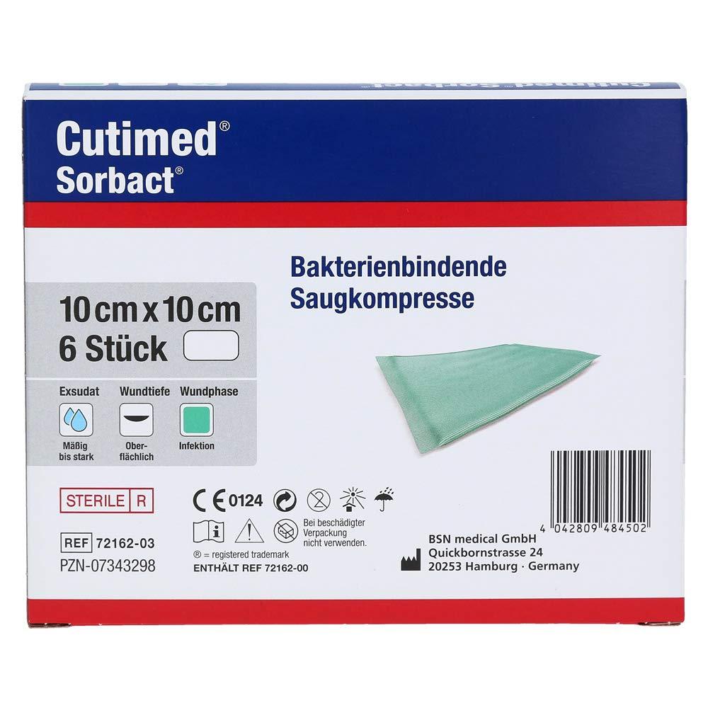 Cutimed 72162-03 Sorbact Absorbent Compresses | 10cm x 10cm Dressings ...