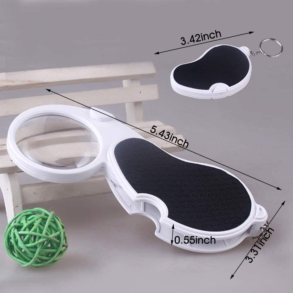 5X Handheld Pocket Magnifying Glass with Light - Small Illuminated ...