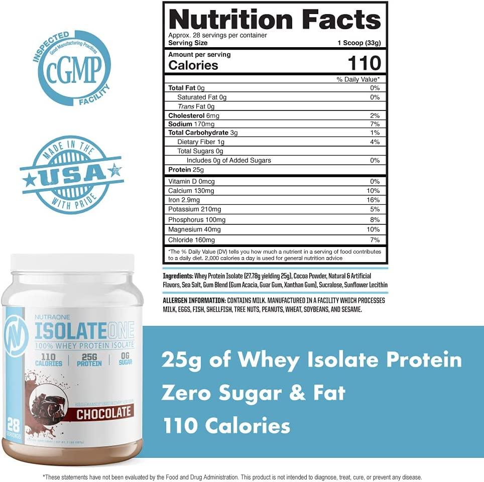 IsolateOne Whey Isolate Protein Powder by NutraOne â 100% Pure Whey ...