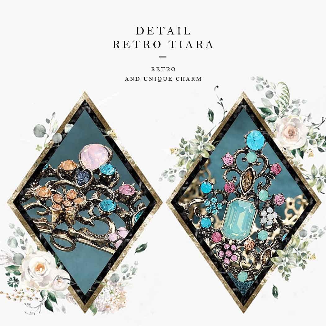 Yean Baroque Rhinestone Bridal Queen Crown - Crystal Wedding Tiara for ...