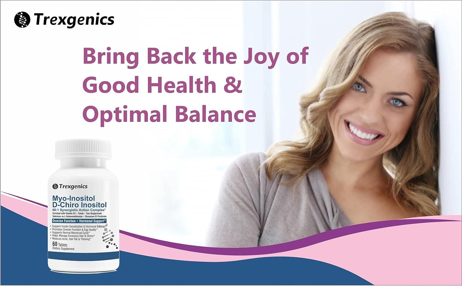 Trexgenics PCOS Support Supplement | Myo-Inositol, D-Chiro Inositol, L ...