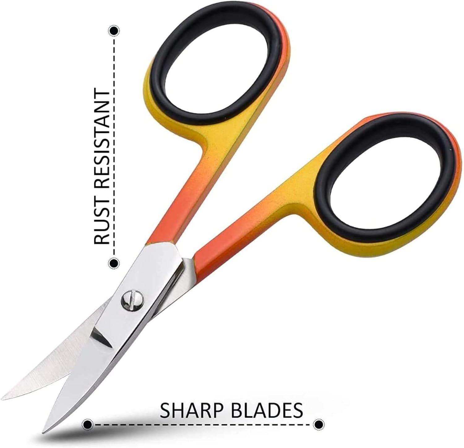 YSCARE Curved Stainless Steel Cuticle Nail Scissors for Manicure ...