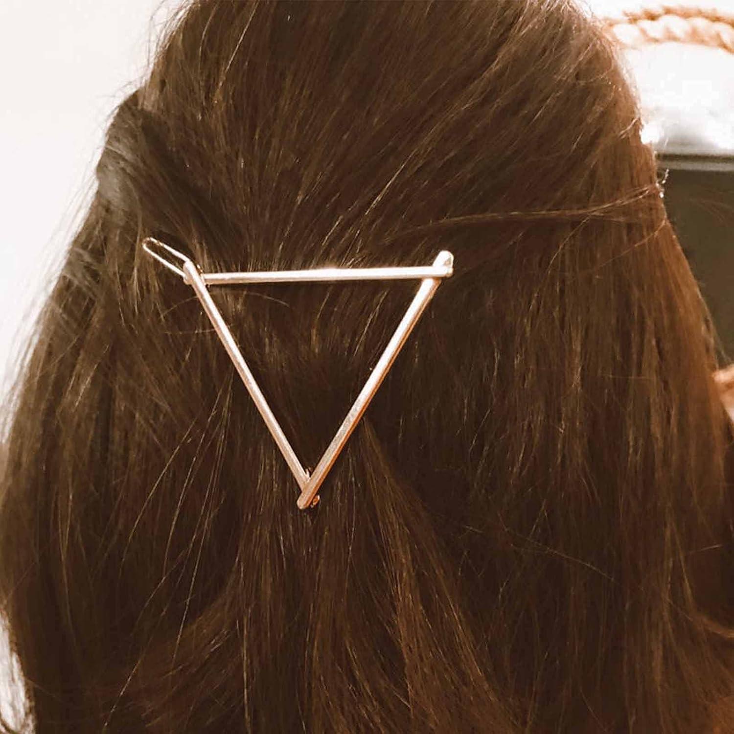 Buy YHEAKNE Boho Gold Triangle Hairpin | Minimalist Bobby Pins for ...