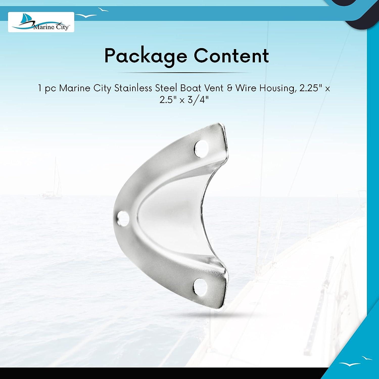 MARINE CITY Stainless Steel Midget Clam Shell Vent/Wire Cable Cover 2-1 ...