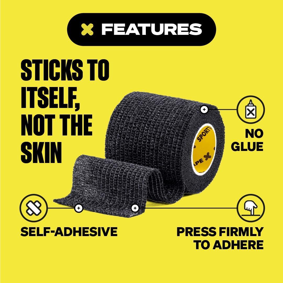 SPORTTAPE Self-Adhesive Football Sock Tape 5cm x 4.5m - Green ...