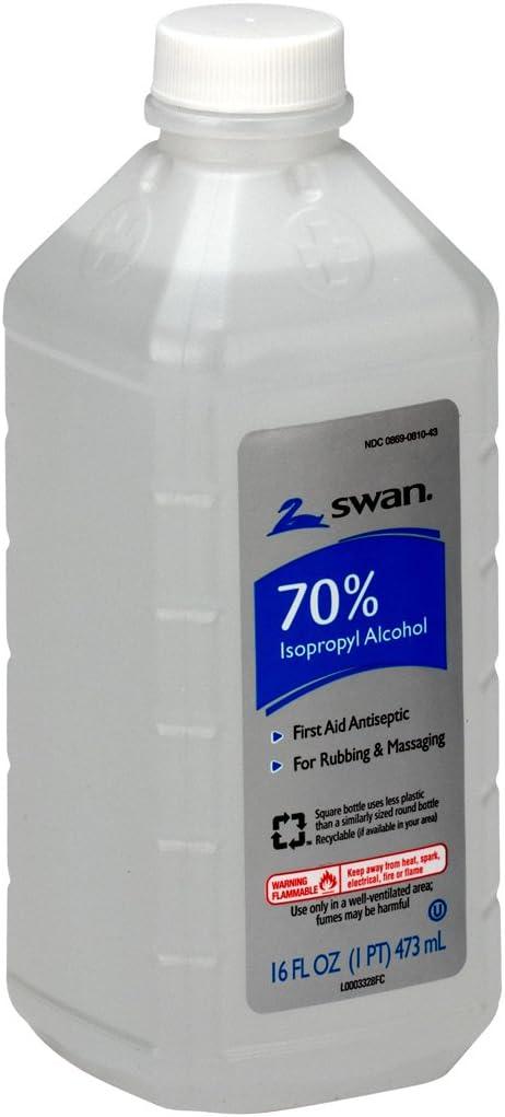 Swan Isopropyl Alcohol 70% 16 oz - Disinfectant and Antiseptic Solution ...