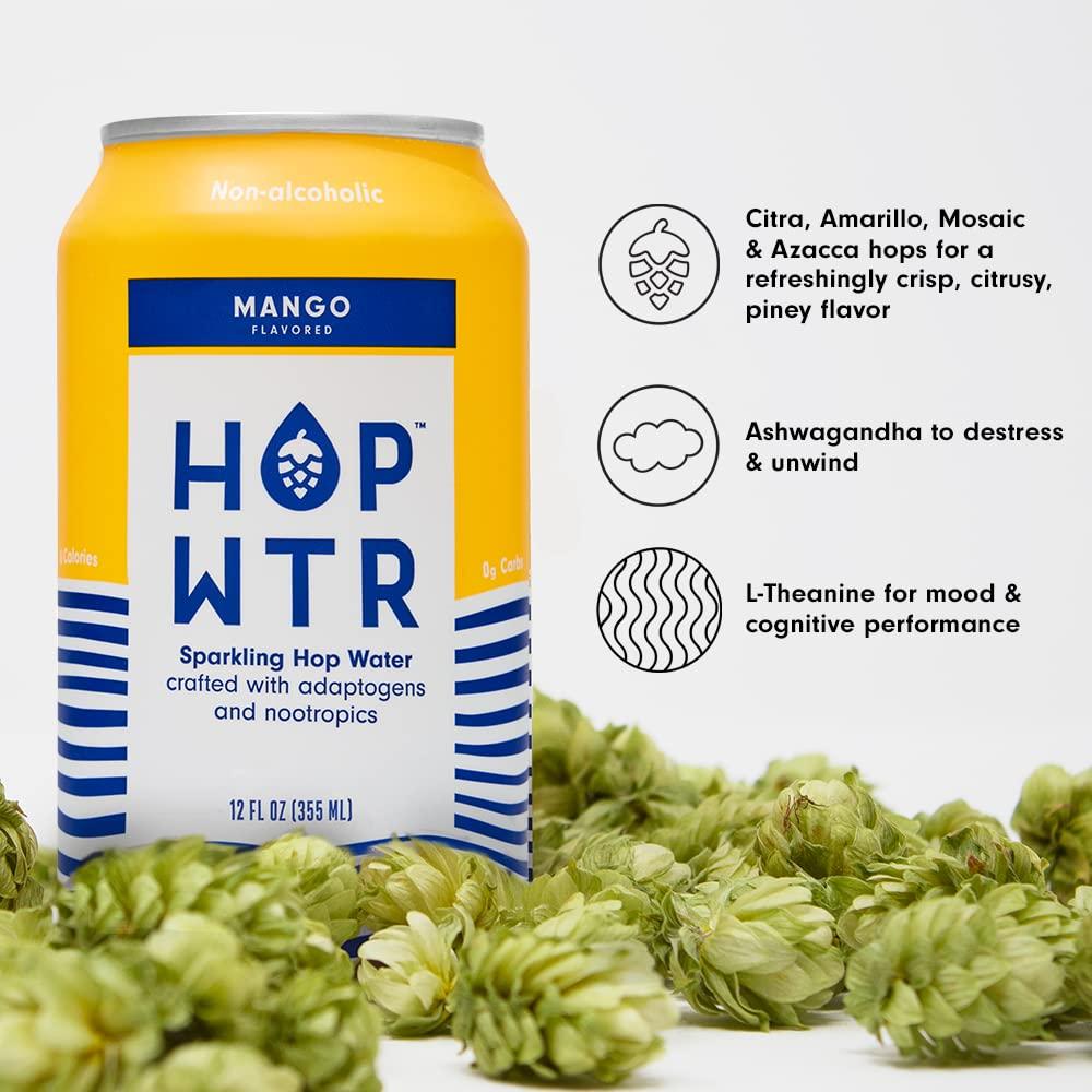 HOP WTR Mango Sparkling Hop Water (12 Pack) NA Beer - No Calories ...