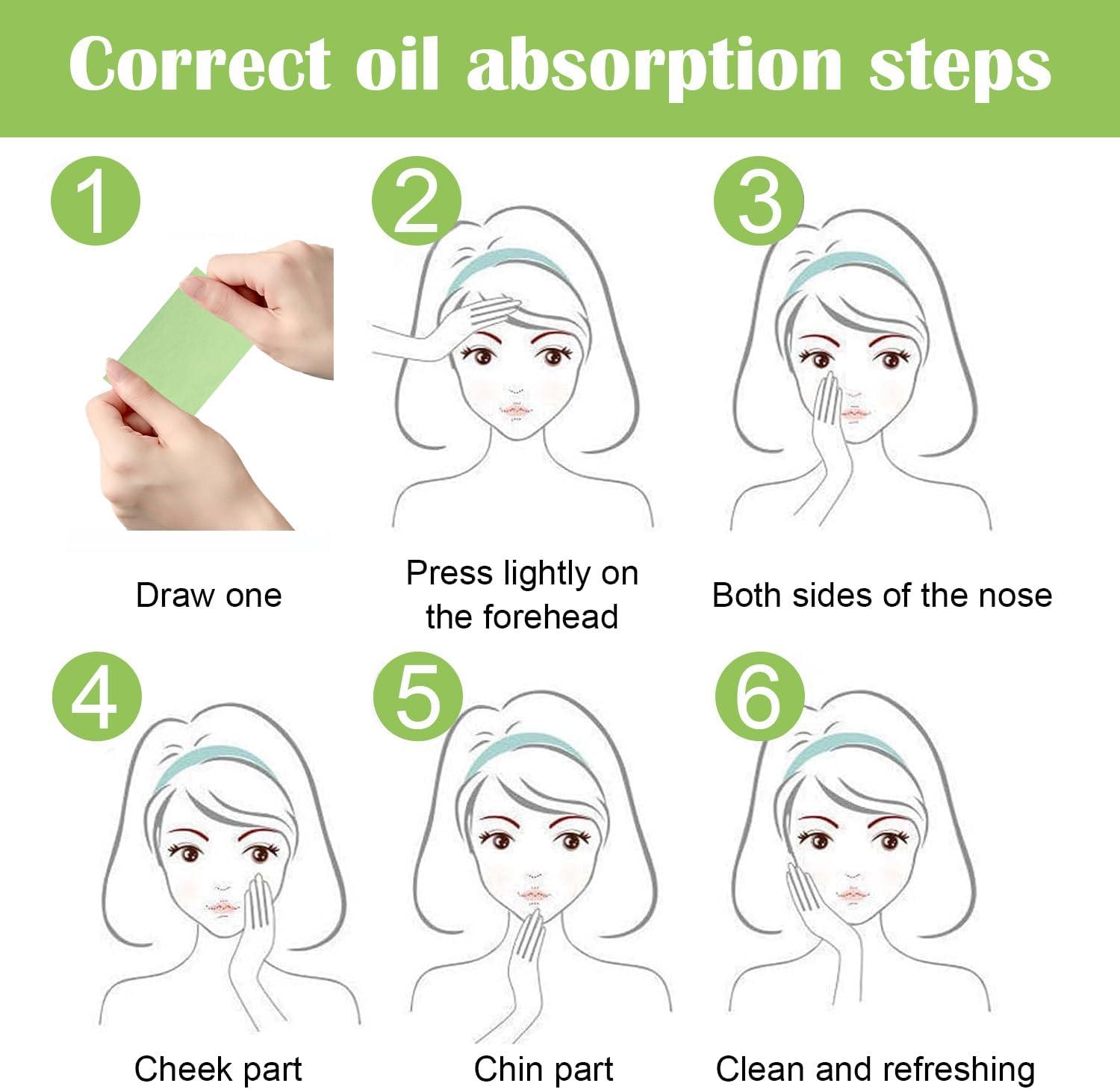 Green Tea Oil Control Blotting Papers - 100 Sheets for Facial Oil ...