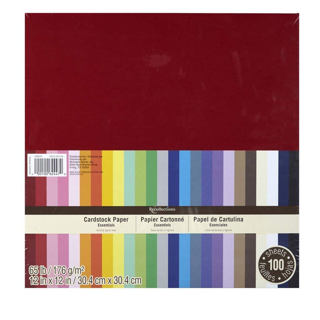 Recollections Essentials 12 inch x 12 inch 100 Sheets of Cardstock ...