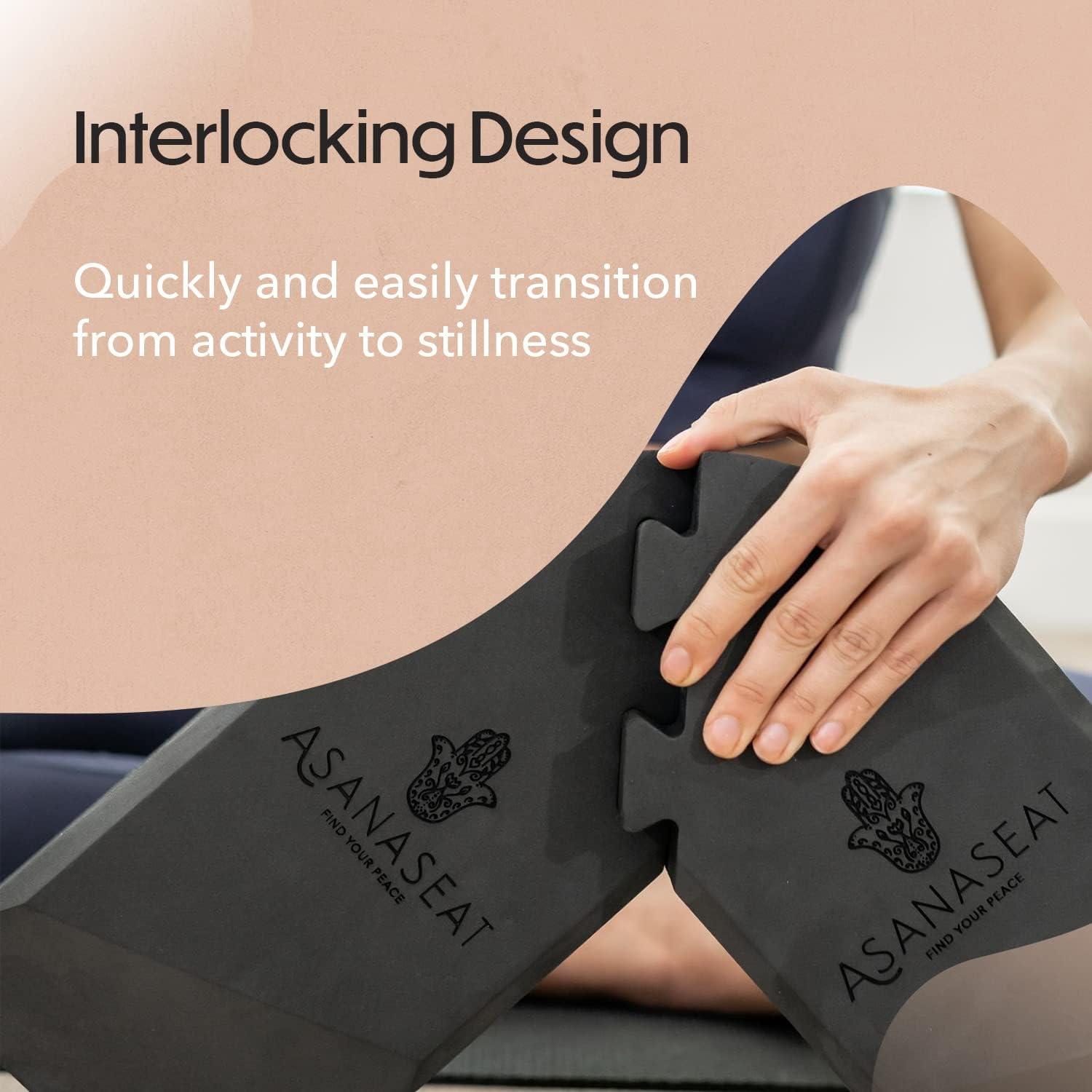 Asanaseat Multifunctional Yoga Block Set of 2 - Meditation Seat, Floor ...