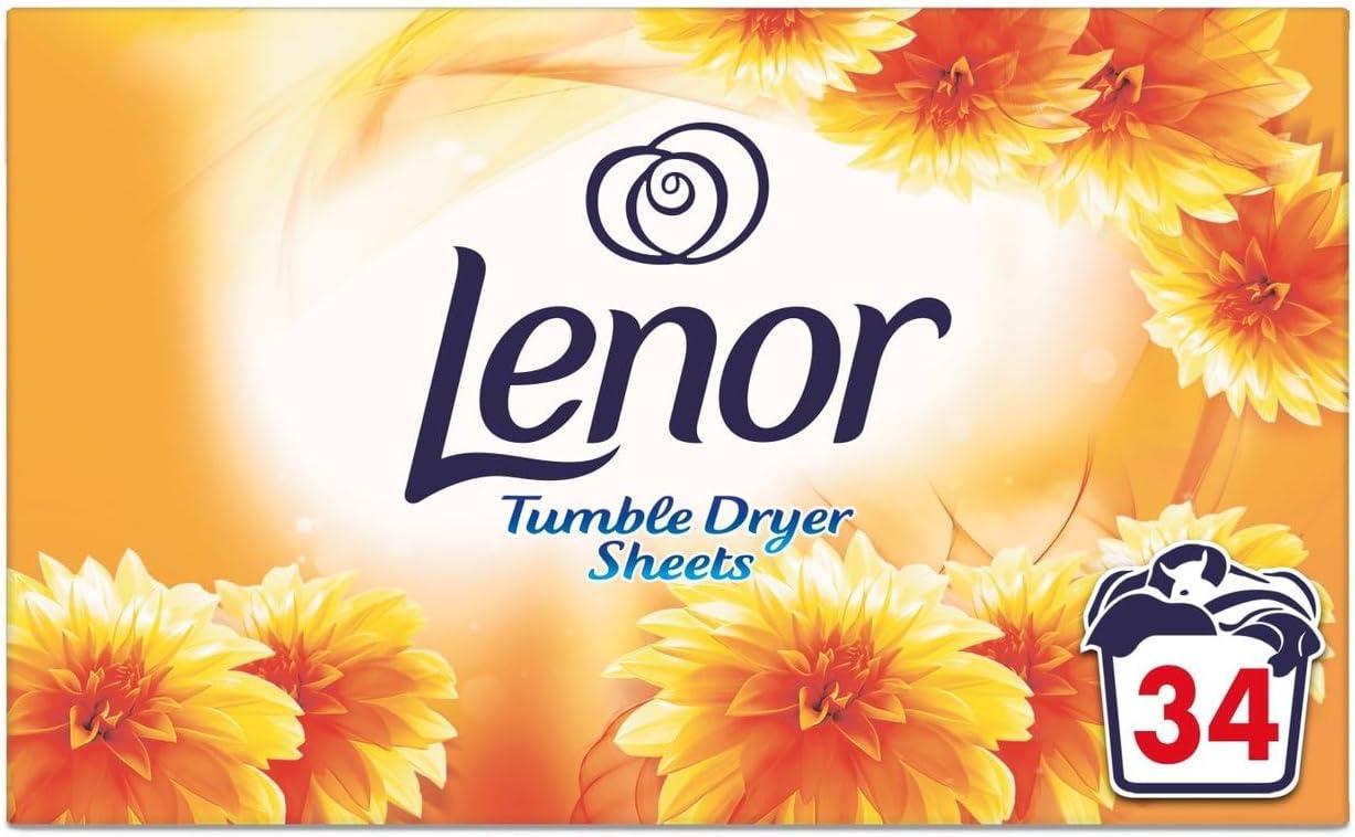 Lenor 5 x 34 pack Tumble Dryer Sheets With Welari Thank You Card Fresh ...