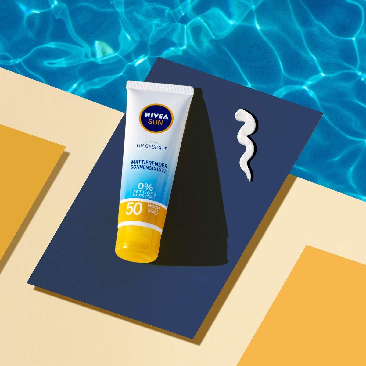 Nivea Sun UV Face Matting SPF 50 - Non-Fatty Sunscreen for Instant ...