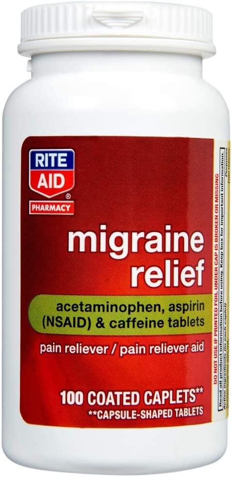 Rite Aid Migraine Relief Caplets 100ct - Acetaminophen, Aspirin ...
