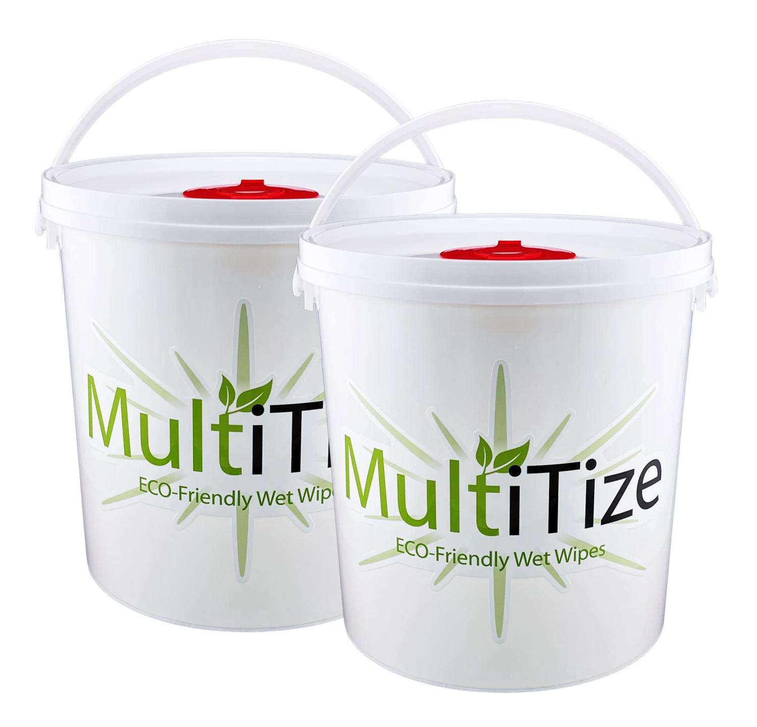 MultiTize Antibacterial Hand & Surface Wipes (2 x 500 Wipe Bucket (1000 ...