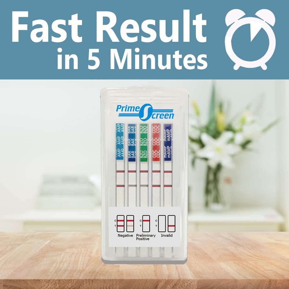 Prime Screen 6 Panel Oral Saliva Drug Test Kit - 5 Pack for Employment ...