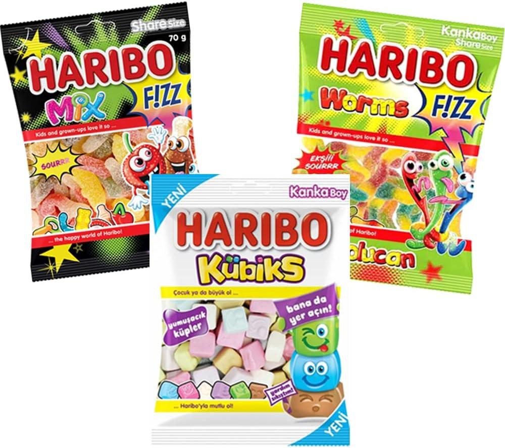Halal Sweets Bag - Fizzy Mix Fizzy Worms Happy Cola Bottles Berries ...