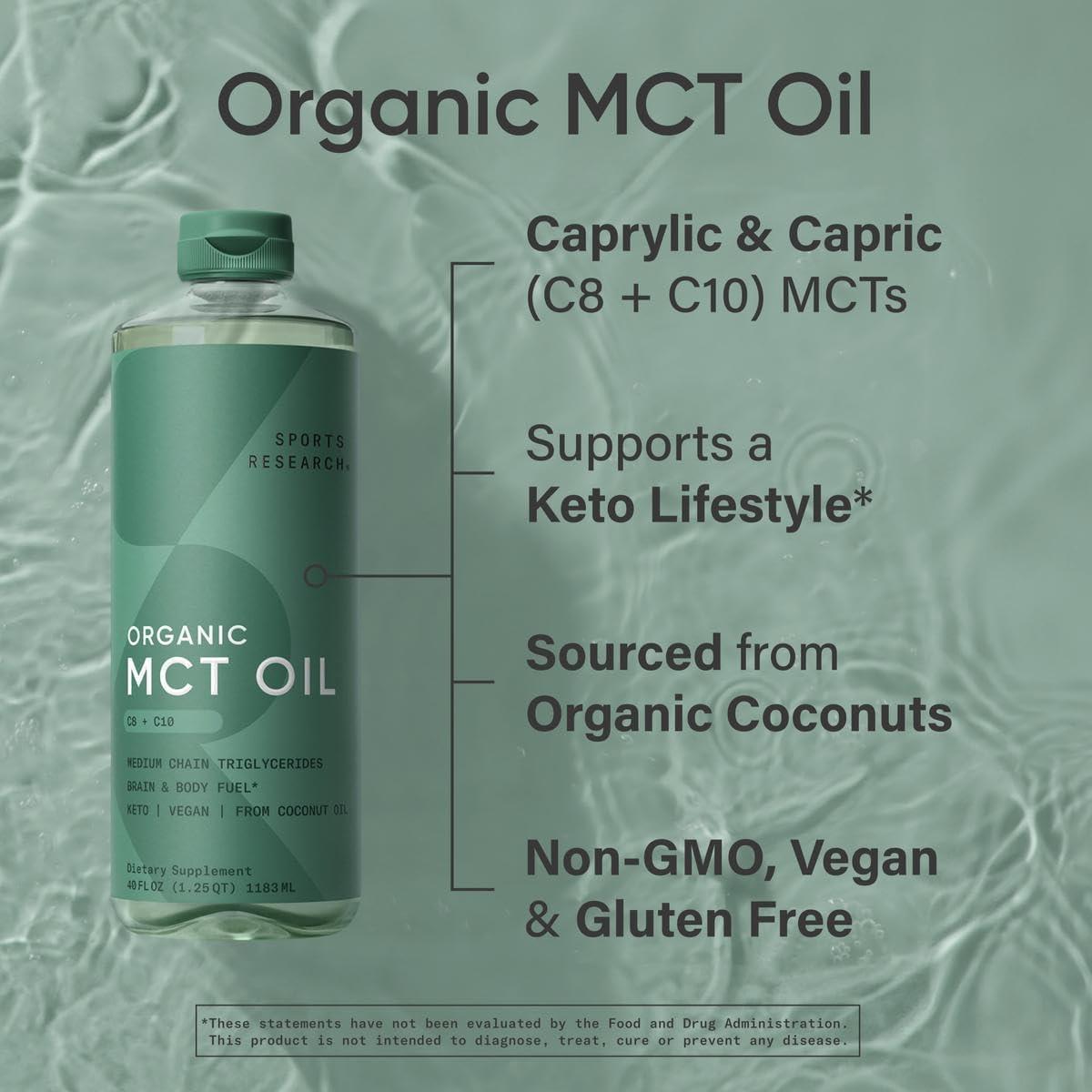 Sports Research Keto MCT Oil from Organic Coconuts - Fatty Acid Fuel ...