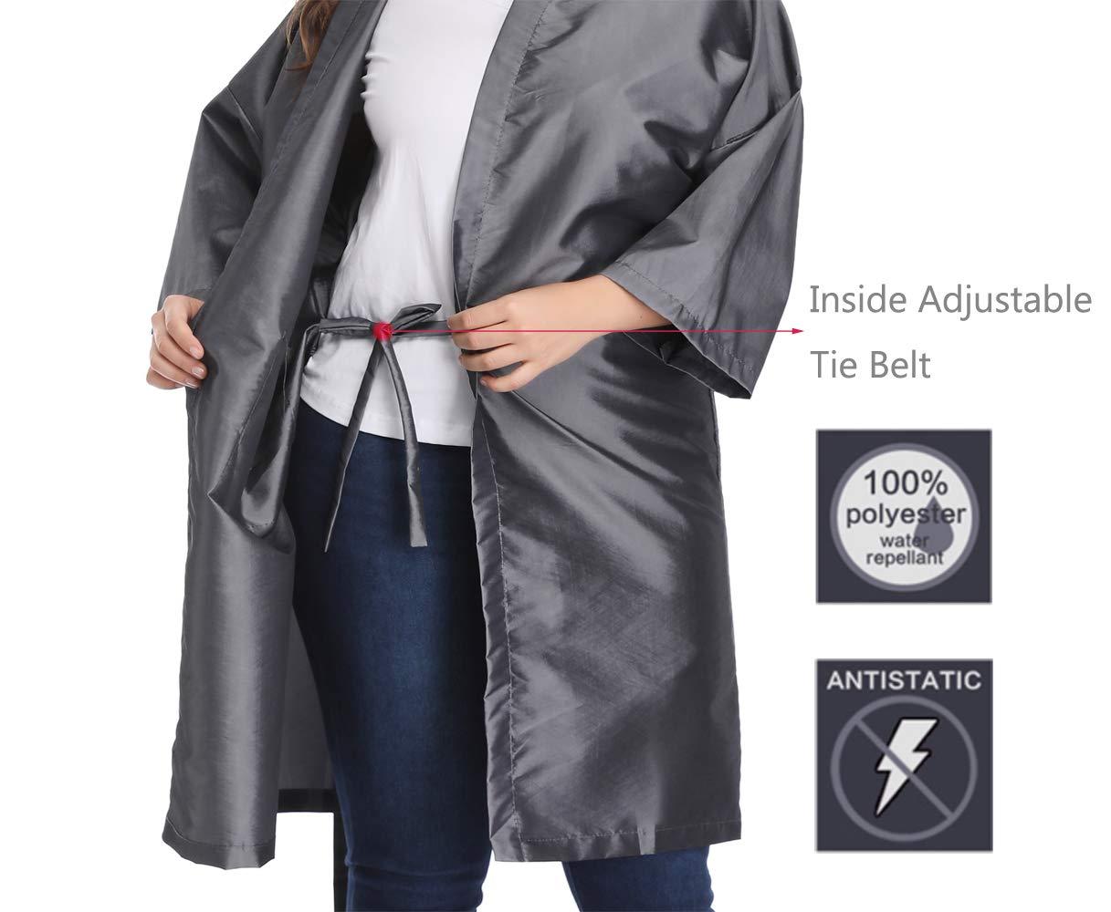 Kimono Style Grey Salon Client Gown Robe Cape - Hair Salon Smock for ...