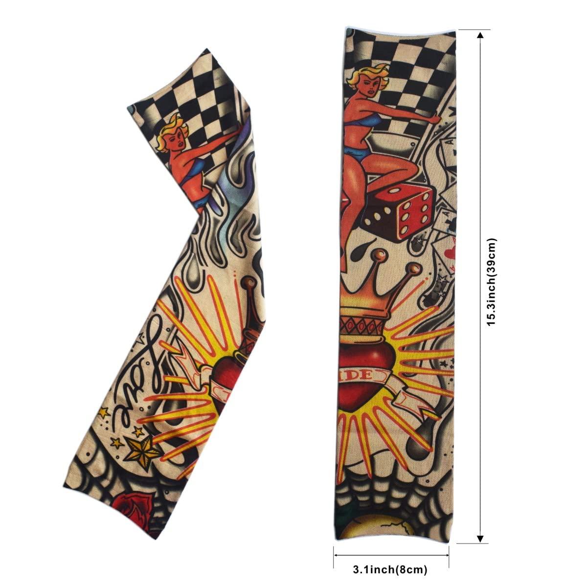 Men's 8pcs Temporary Tattoo Sleeves - Fake Slip On Sunscreen Arm ...