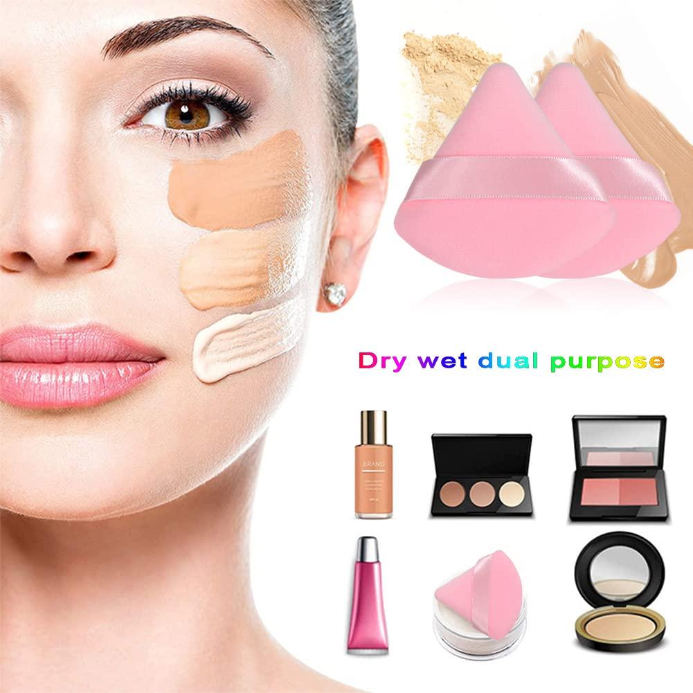 2Pcs Ultra Soft Velour Triangle Makeup Puffs - Pink | For Foundation ...
