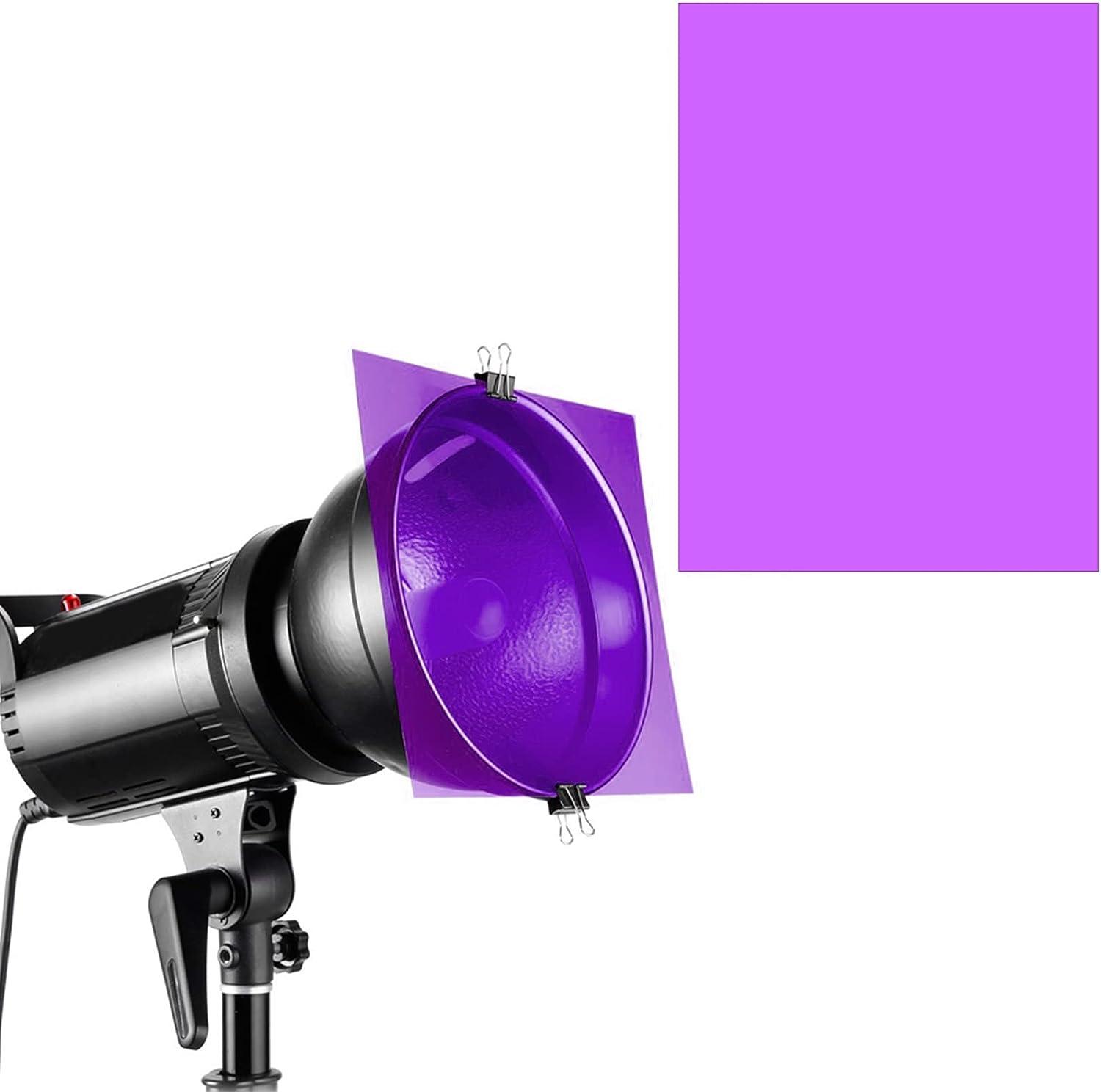 Lystaii 9pcs Gel Light Filter Color Correction Overlays - Purple 11.7x8 ...
