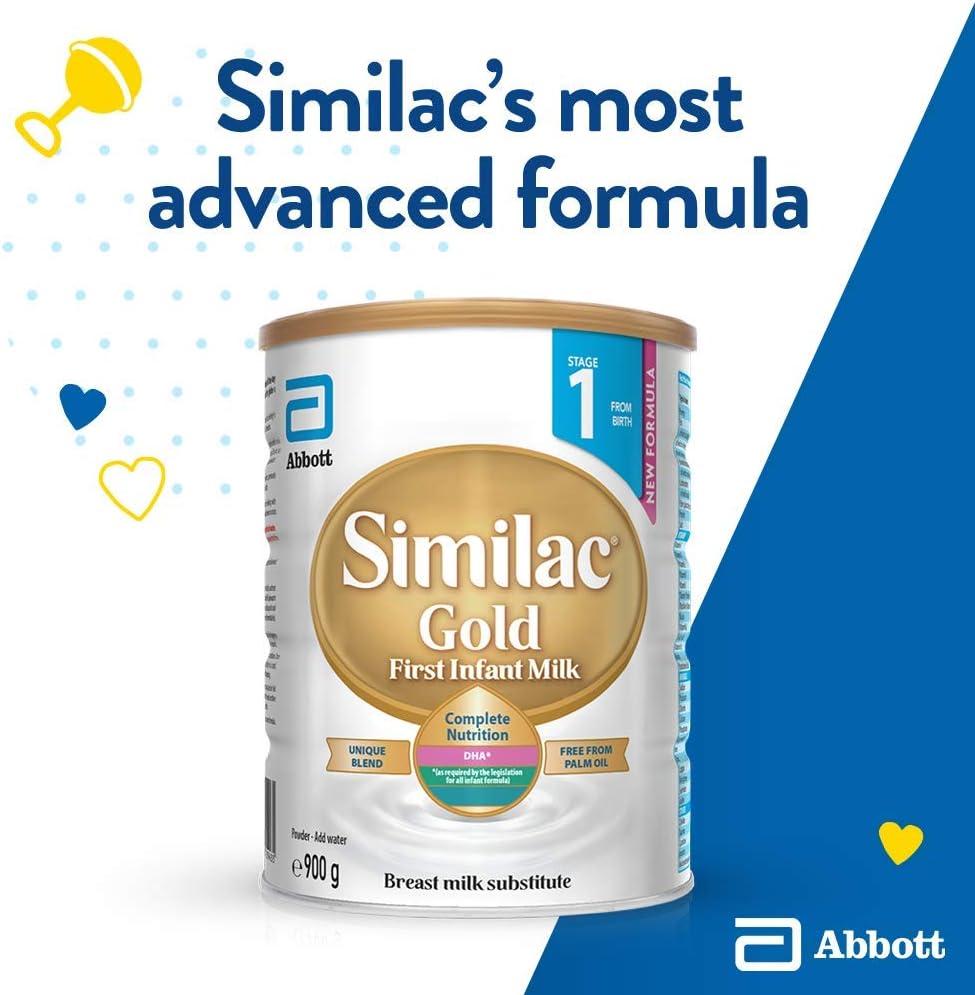 Similac Gold Stage 1 Palm Oil-Free First Infant Milk 900g - Pack of 1 ...