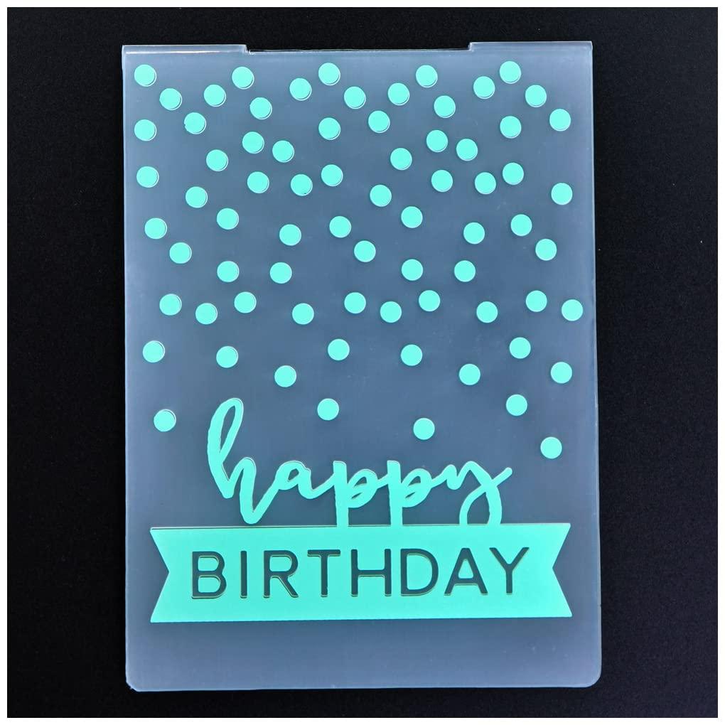 DDOUJOY Happy Birthday Plastic Embossing Folder for Card Making ...