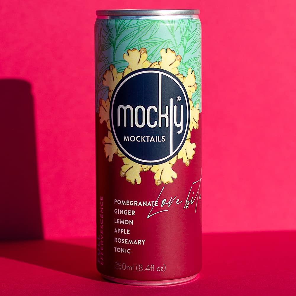 Mockly Love Bite Booze-Free Cocktail | Non-Alcoholic Mocktail Mixer | Pomegranate Ginger Lemon ...