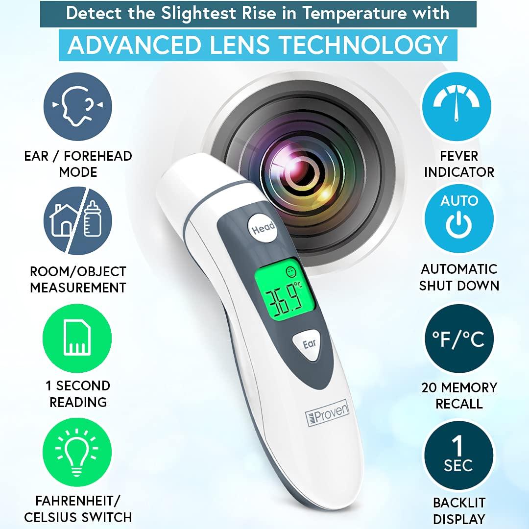 iProven Medical Digital Ear Thermometer with Temporal Forehead Function ...