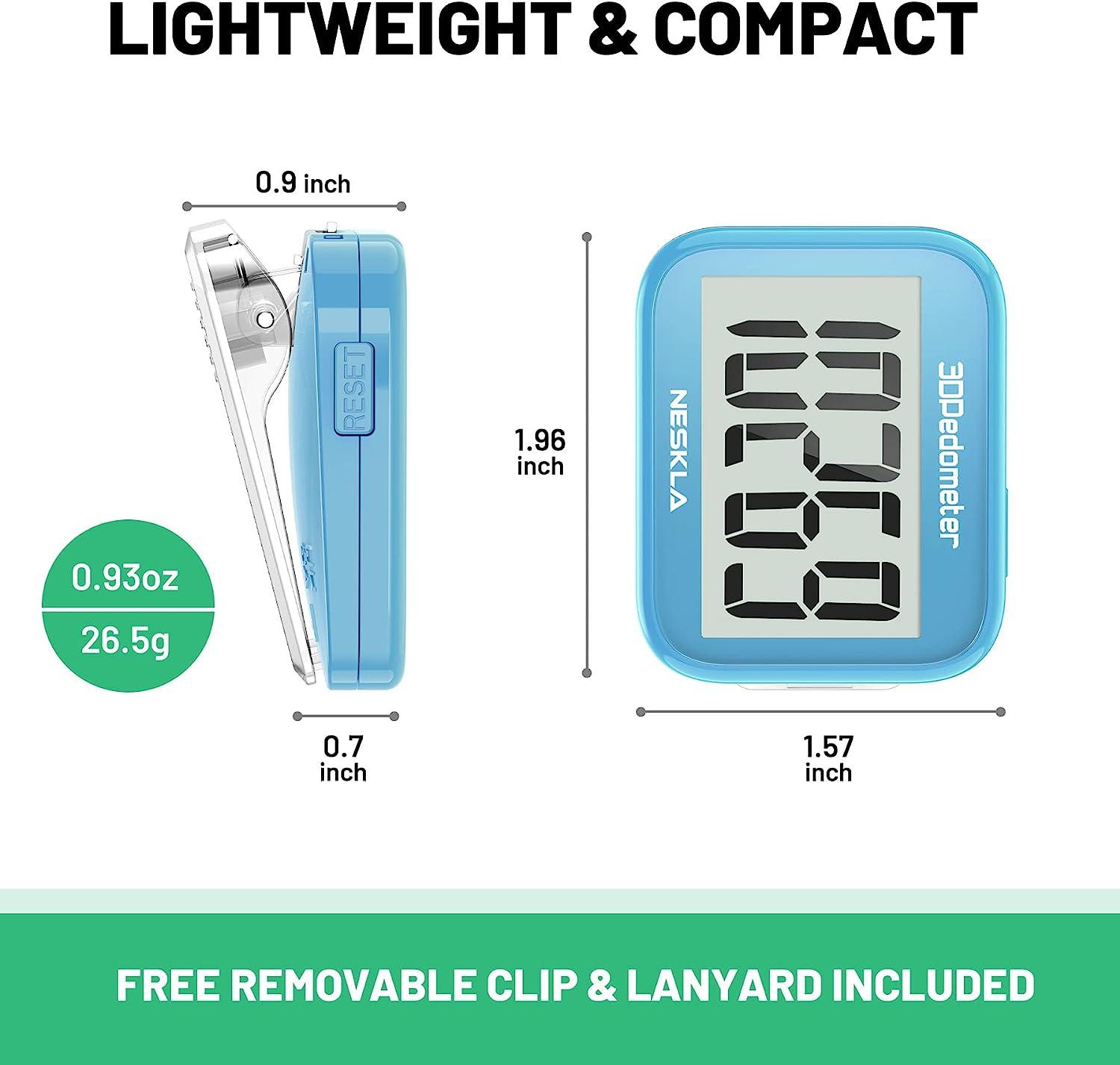 3D Pedometer for Walking - Simple Step Counter with Large Digital ...