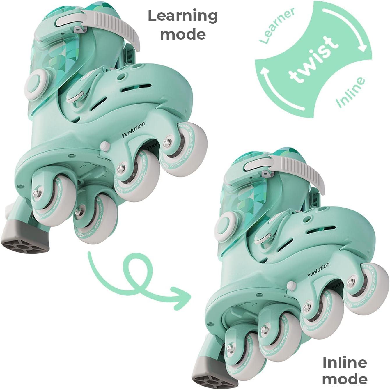 Yvolution Twista Skates Learner Training Skates - 2-in-1 Adjustable ...