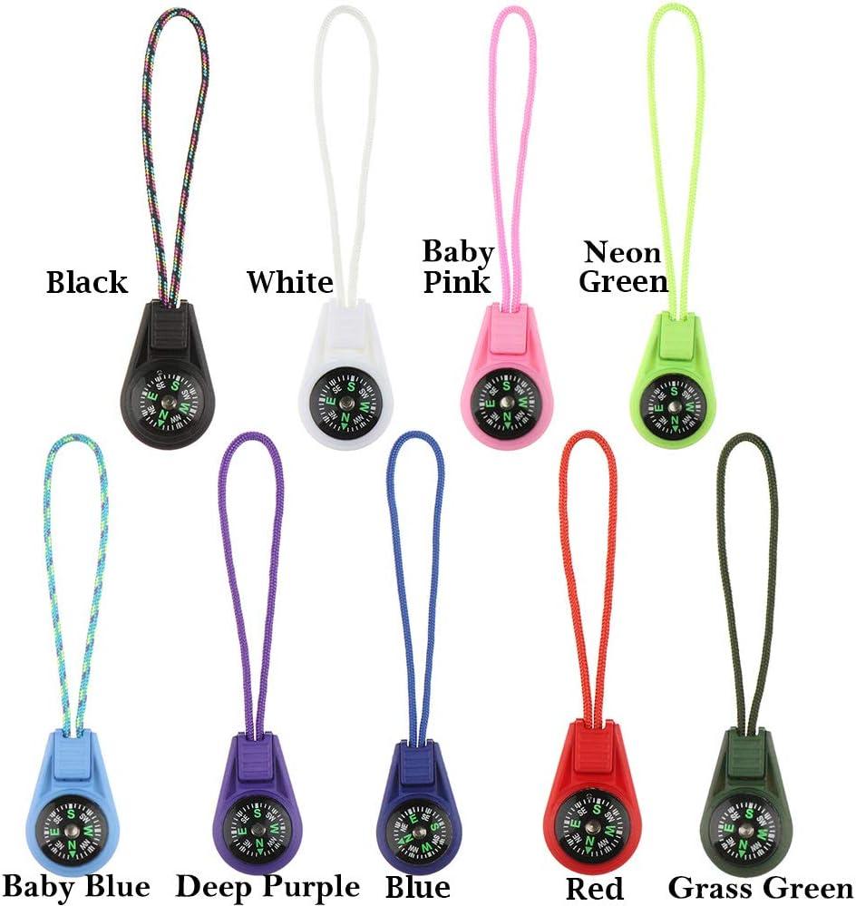 20 Pieces Mini Survival Compass Zipper Pull Slider Multi-Color Outdoor ...