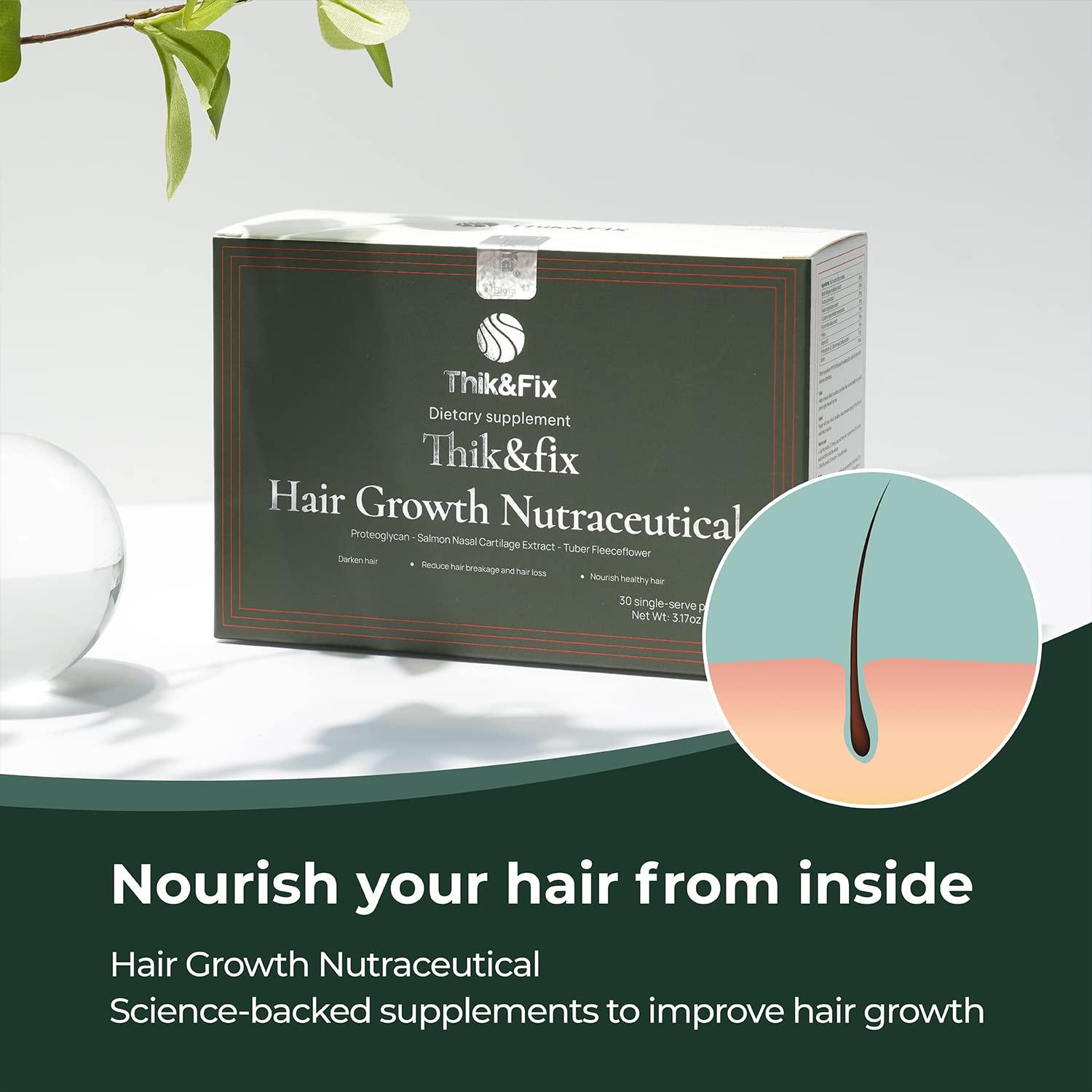 Thik&Fix Hair Growth Supplement Hair Thickening Powder Promotes Hair ...