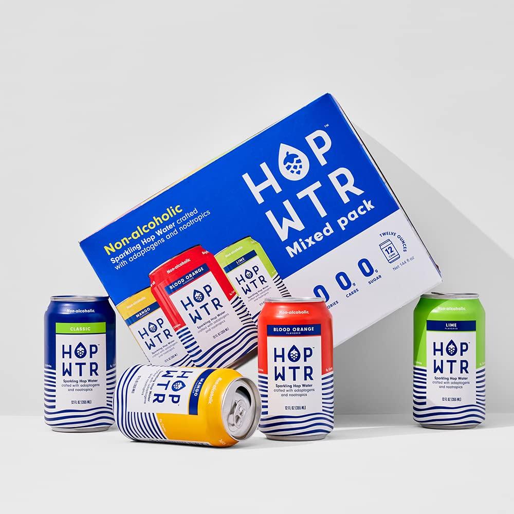 HOP WTR Sparkling Hop Water Variety Pack (12 Pack) - NA Beer ...