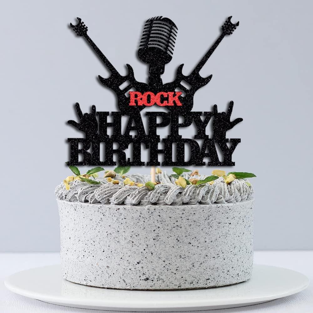 WRACKKIAR Rock Happy Birthday Cake Topper-Rock Music Happy Birthday ...