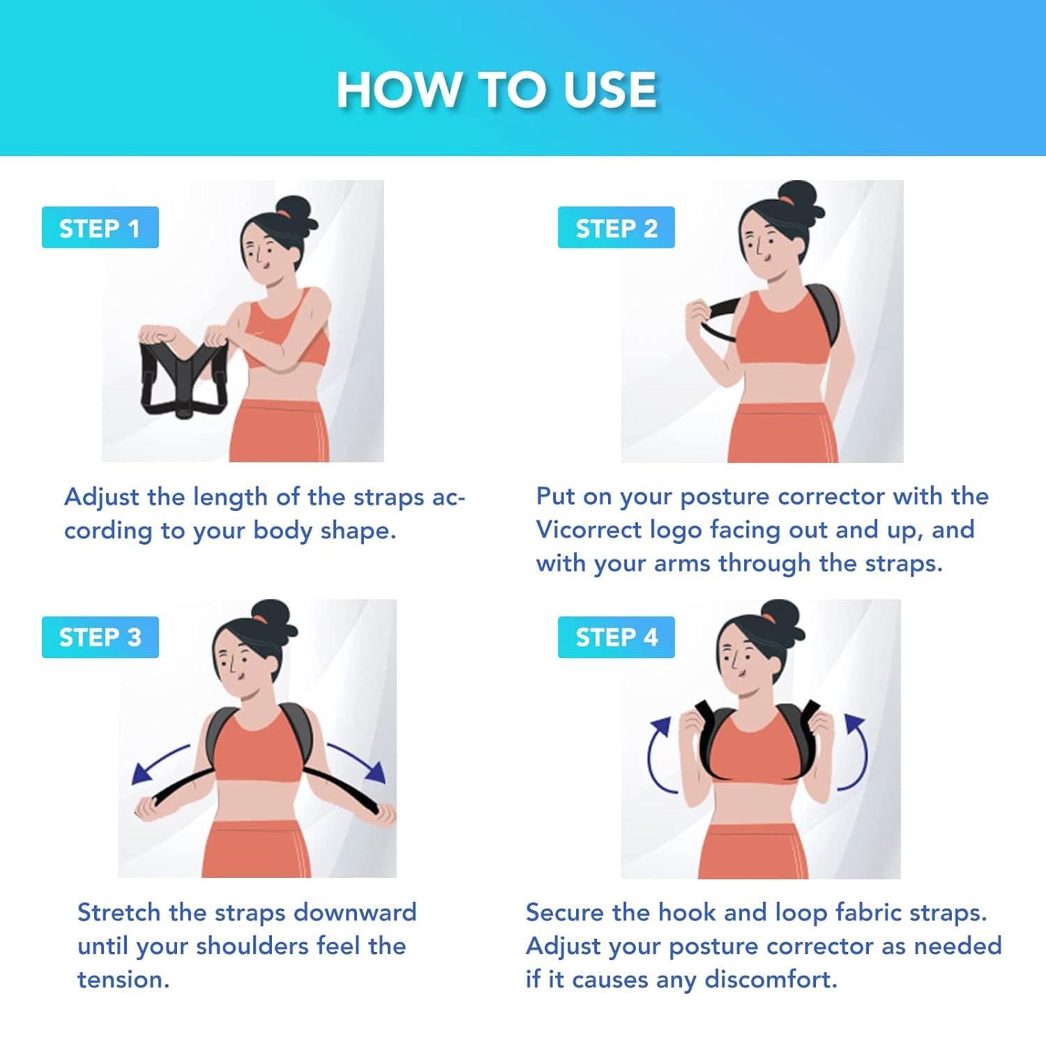 Adjustable ETRSAIRL Posture Corrector for Men and Women - Prevent ...