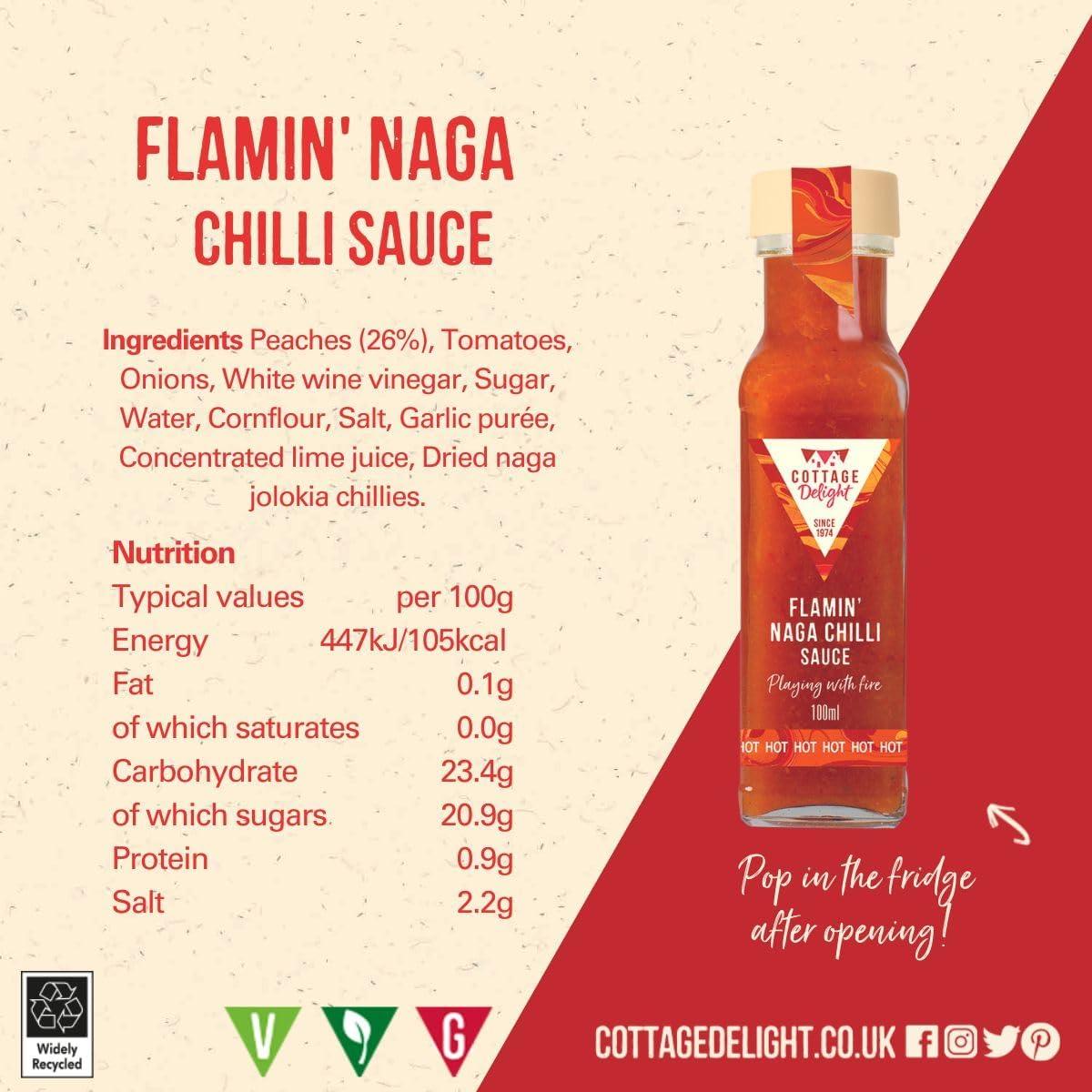 Cottage Delight - Flamin Naga Chilli Sauce - 100ml Orange | Buy Now ...