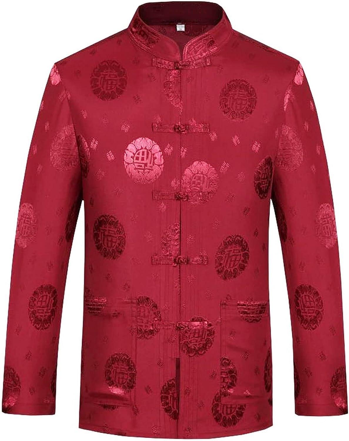 Men's Chinese Tang Hanfu Kung Fu Uniform Red - Traditional Martial Arts ...