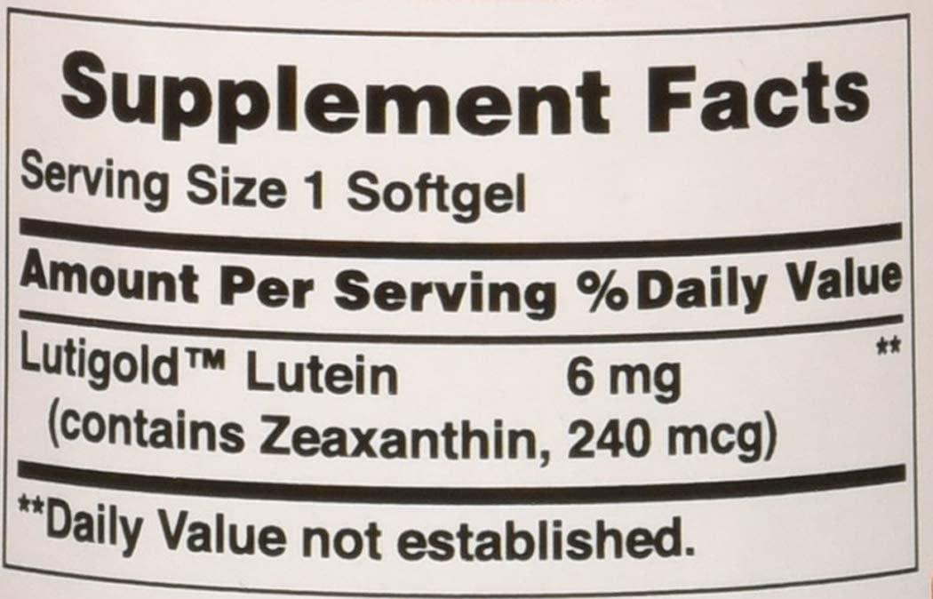 Lutein 6mg with Zeaxanthin for Eye Health 200ct by Puritan's Pride ...