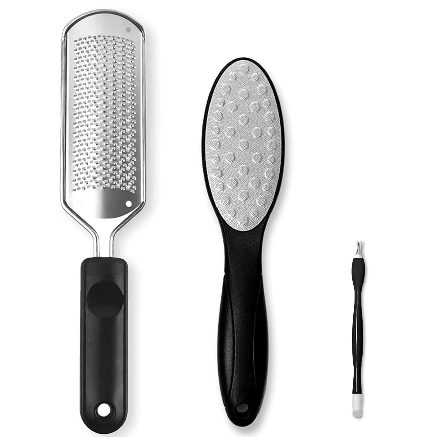 Premium Black Pedicure Foot Care Set - Stainless Steel Foot Files ...