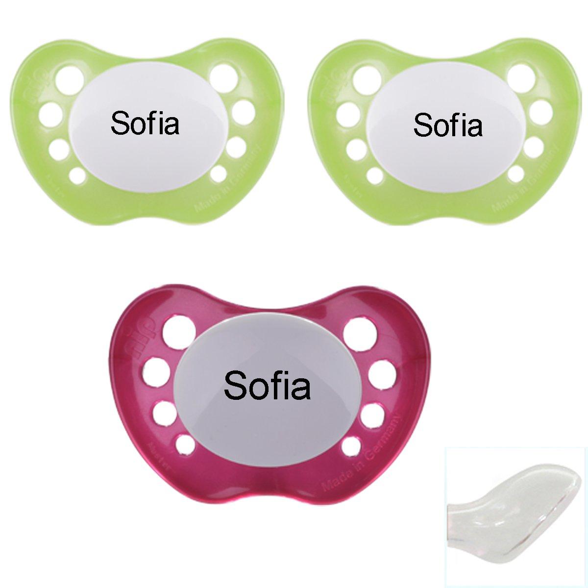 Babysutten Nip Schnuller Mit Namen 3er Set (2 Pearly Green + 1 Pearly ...