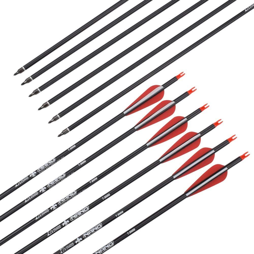 12 Pack 28 inch Carbon Arrow Hunting Arrows with 100 Grain Tips for ...